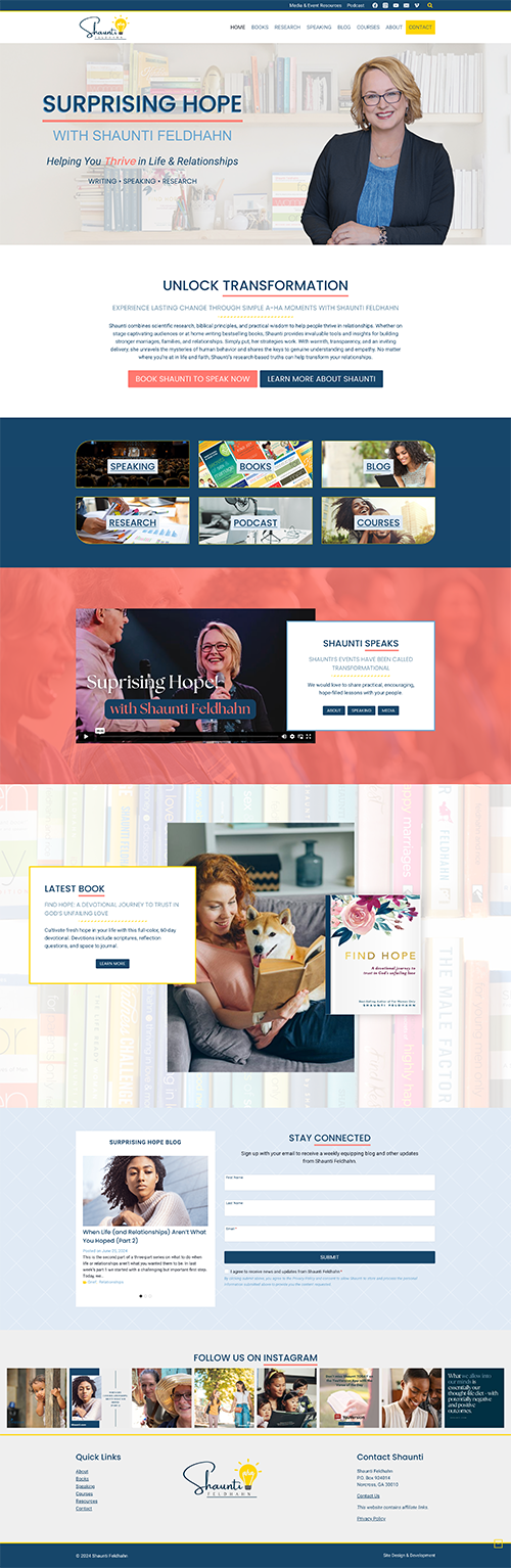 MRM Project Feature: Shaunti Feldhahn Website Redesign